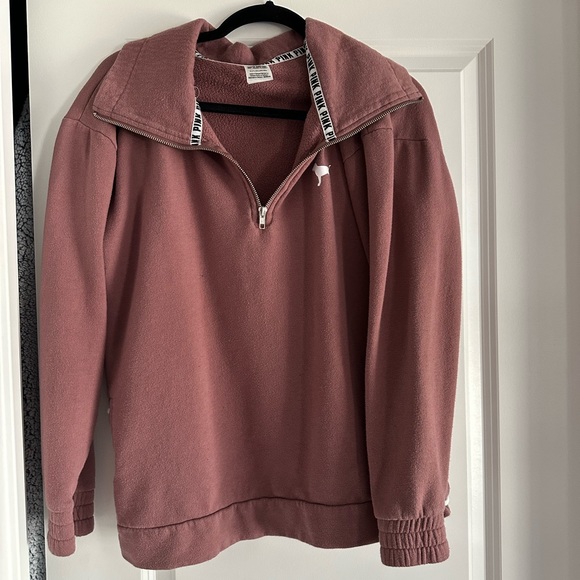 PINK Victoria's Secret | Jackets & Coats | Pink Quarter Zip Pull Over ...